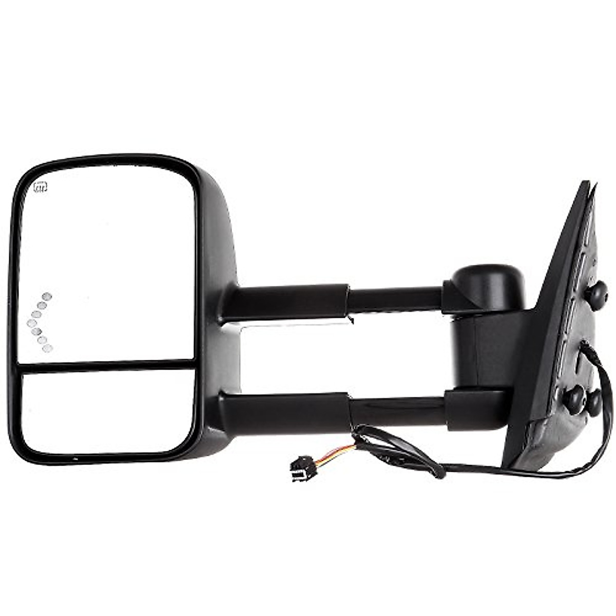 FEIPARTS Tow Mirrors Fit for 2007-2014 for Chevy for GMC 2007 for GMC Sierra 1500/2500 HD/3500 HD (Fit 07 New Body Style Only) Towing Mirrors with Left Right Power Black Heated Lens with LED Light