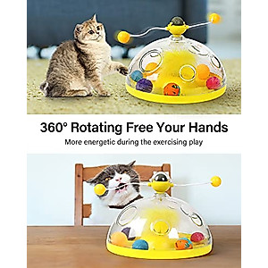HOPET Interactive Cat Toy for Indoor Cats, Catnip Balls Roller Tracks Exercise Balls Teaser, Kitten Feeder Stimulation Toys Gifts for Pets Cats Lover Women Men