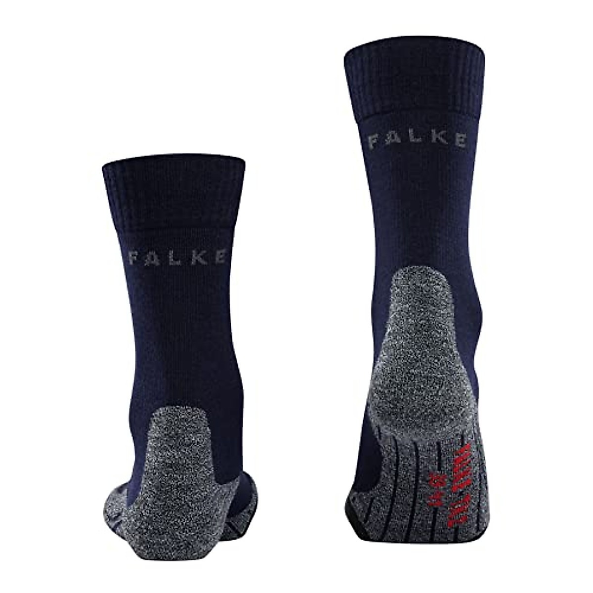 FALKE Women's TK2 Explore Hiking Socks, Mid Calf, Medium Padding, Athletic Sock, Breathable Quick Dry, Merino Wool, Blue (Marine 6120), 8-9, 1 Pair
