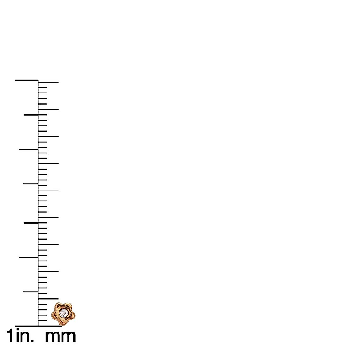 14K Yellow Gold High Polished Mini Flower Hat Screw Back Stud Earring