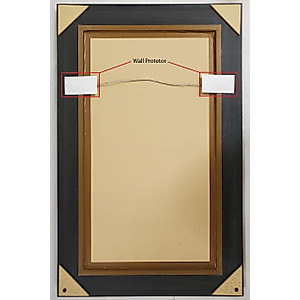 Mom’s Art Studio - Virgen de Guadalupe Wall Decor 44 X 27.75 Inches, Virgin Mary Print, Museum Look Art Frame, Artist’s Acrylic Coating, Wall Art for Home Decor (Large, Gold Spot)