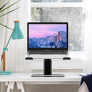BESIGN Aluminum Laptop Stand, Ergonomic Adjustable Notebook Stand, Riser Holder Computer Stand Compatible with Air, Pro, Dell, HP, Lenovo More 10-15.6" Laptops (Black)