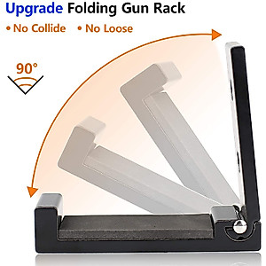 GOHIKING 6PCS Folding Wall Hooks,Indoor Gun Racks with Soft Padding,Excellent for Hanging or Storing Any Long Gun,Shotgun,Rifle,Sword and Bow,Sturdy Wall Hook Wall Mount (Black)