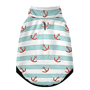 Kigai Red Anchor Dog Coat Fleece Warm Windproof Pet Clothes for Snow Cold Weather, Soft Cozy Breathable Dog Winter Jacket for Small Medium Large Dogs with Leash Hole Pet Coat(XXS - XL)