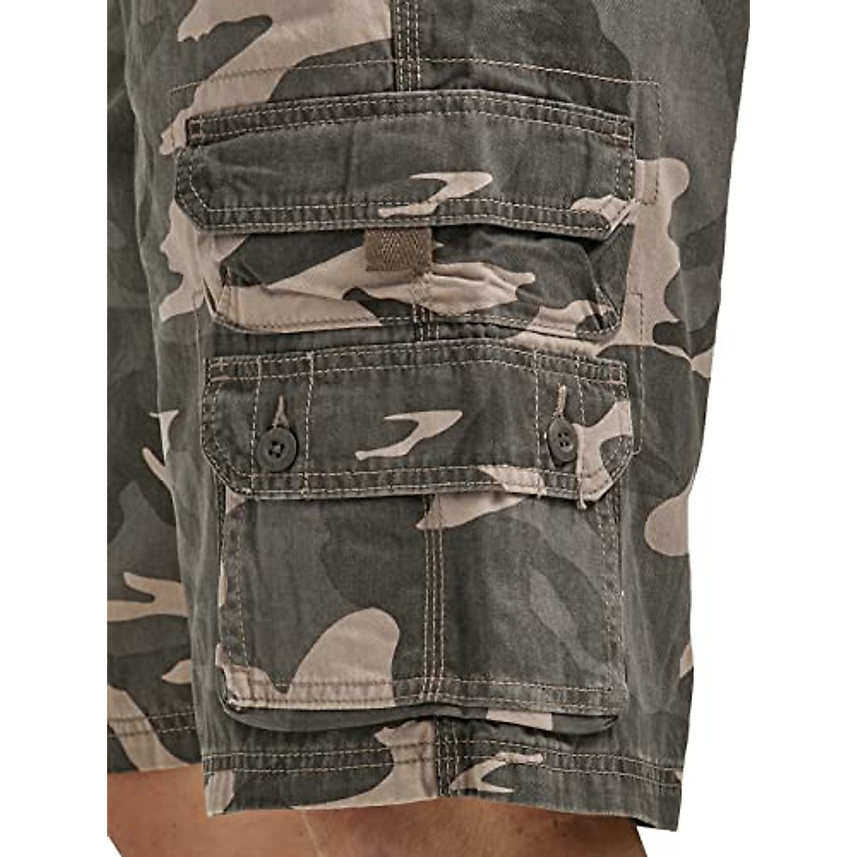 Lee Men's Big & Tall Dungarees Belted Wyoming Cargo Short, Ash Camo, 48