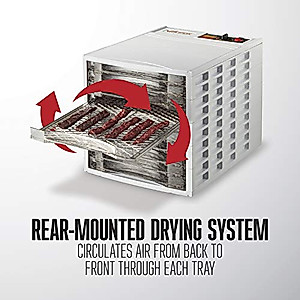 Weston Food Dehydrator Machine for Beef Jerky, Fruit Leather, Herbs, Dog Treats, Vegetables, Meats, BPA Free, Slide Out Drying Racks (75-0201-W), 10 Tray, Ultra Quiet Fan