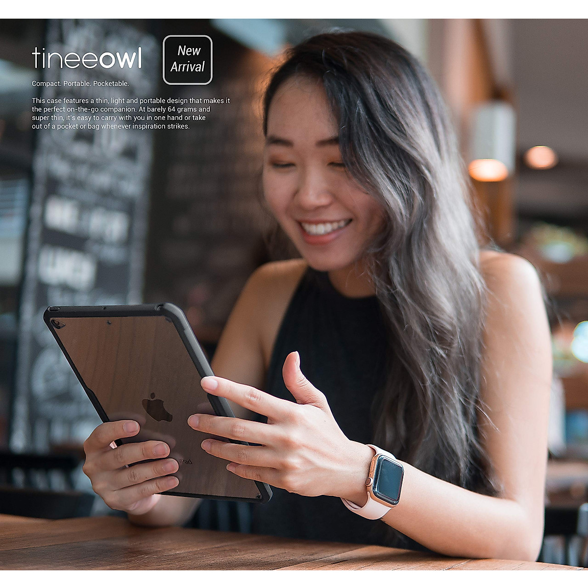 TineeOwl iPad Mini 5/4 Ultra Slim Clear Case, Flexible TPU, Absorbs Shock, Lightweight, Thin (Black)