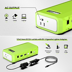 powkey Portable Power Station with AC Outlet 88.8Wh AC Battery Backup Power Pack, DC/USB Outputs for Portable Laptop Computer charger, Small Portable Power Station