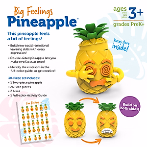 Learning Resources Big Feelings Pineapple - 30 Pieces, Ages 3+ Social Emotional Learning Toy For Boys and Girls, Body Awareness, Toddler Learning Toys