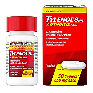 Tylenol 8 Hour Arthritis & Joint Pain Acetaminophen Caplets, 50 Count