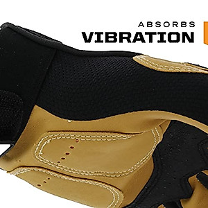 Mechanix Wear: Material4X M-Pact Synthetic Leather Work Gloves, Safety Gloves with Impact Protection and Vibration Absorption, Abrasion Resistance, Work Gloves for Men (Brown, Large)