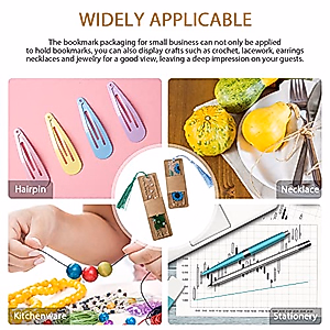 100 Pcs Resin Bookmark Holder Kraft Bookmark Sleeves Brown Book Markers Cover Holder Blank Display Cards for DIY Bookmark Wrapping Small Business Packaging Supplies Valentines Gift Party Favor, 2 Size