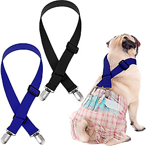 Nuanchu 2 Pieces Female Dog Diaper Suspenders Male Dog Suspenders in Heat for Dogs Diaper Keeper Suspender for Dog Skirt, Dog Dress for Small Medium and Large Dogs(M)