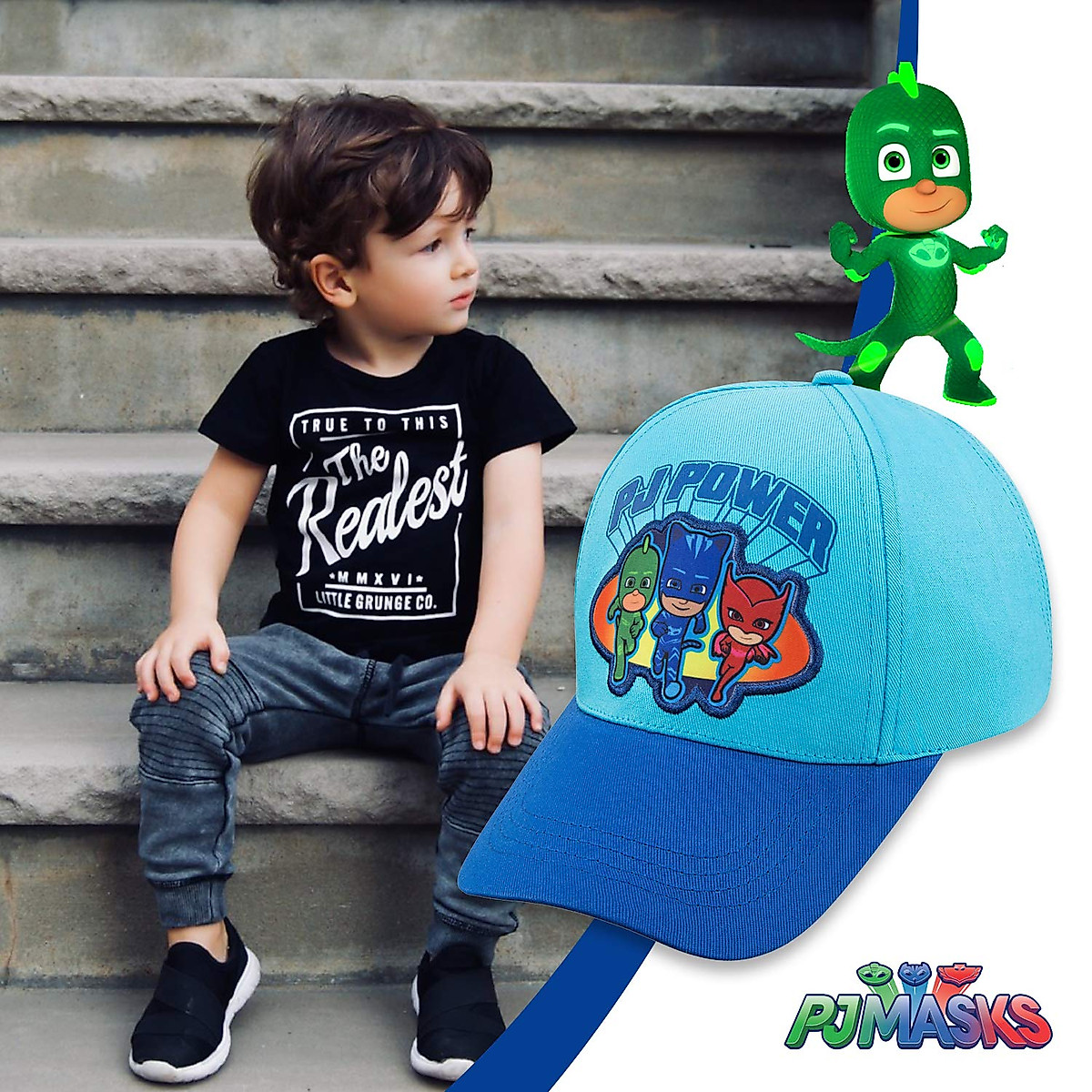 PJ Masks Catboy, Gekko and Owlette Toddler Baseball Cap (2-4T, Light-Blue)