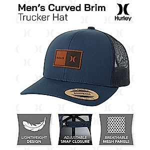 Hurley Men's Caps - Fairway Trucker Mesh Panel Baseball Cap Trucker Hat - Snap Back Hats for Men, Size One Size, Obsidian