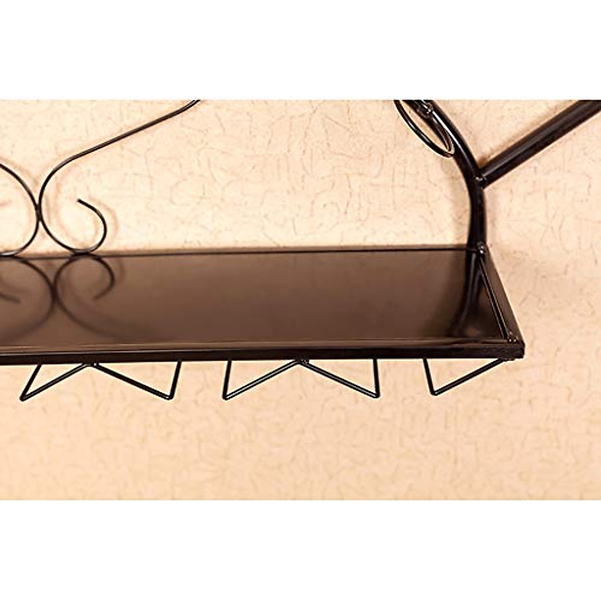 Wine Racks Metal Iron Wine Rack Wall Shelf Hanging Wine Rack Goblet Holder Cup Holder Can Hang 7 Bottles of Wine   Hanging 10 Cups