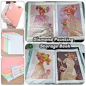 A3 Diamond Painting Storage Book, 60 Views Art Portfolio Presentations Folder with 30 Pages Protectors, 17.3x12.8in
