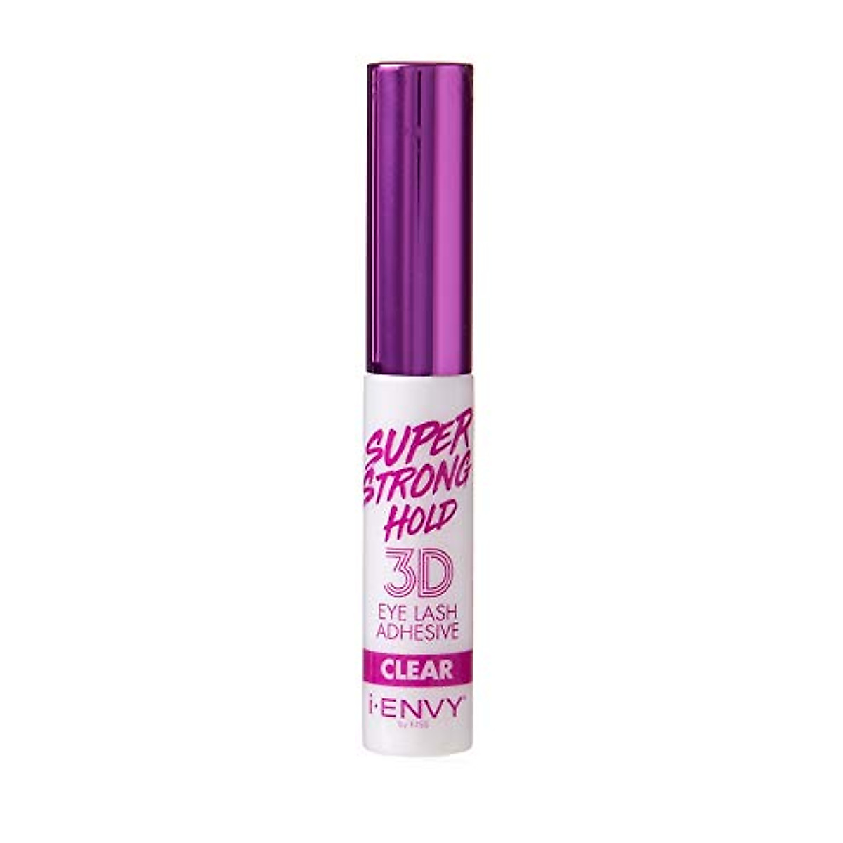i-Envy by KISS Super Strong Hold 3D Strip Lash Glue, Waterproof Brush-On False Eyelash Adhesive, Latex-Free, Long-Lasting & Easy Application, Ideal for Sensitive Eyes (Clear)
