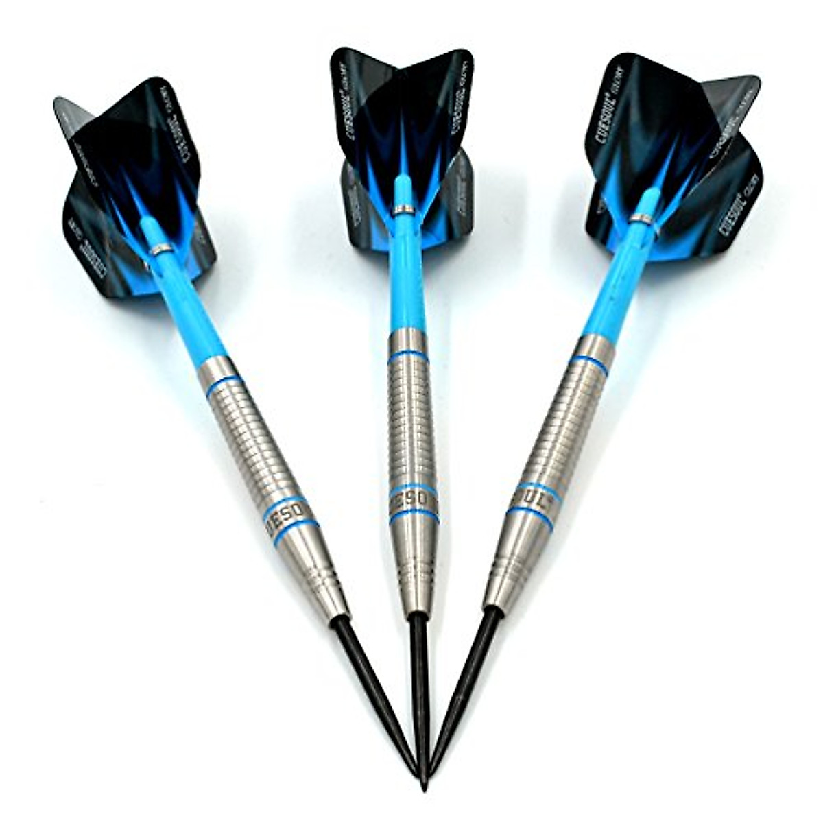 CUESOUL Glory 85% Tungsten 22g Steel Tip Dart Set-Blue line Colored
