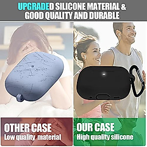 Ceecotes for Airpods Pro 2nd Generation Case Cover 2022, Compatible with Airpods Pro 2 Case generation Soft Silicone Skin Cover, Shock-Absorbing Protective Case with Keychain for Airpods Pro 2 (Black)