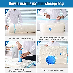 LEPAYU Vacuum Storage Bags Space Saver Bags with Hand-pump Travel Storage Bag for Bedding,Pillows,Towel,Clothes(5 pack 16 * 24 in)
