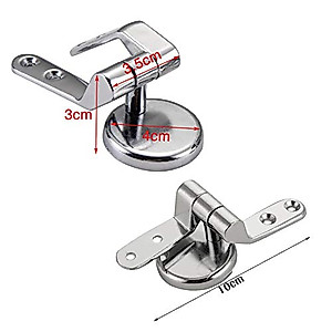 1 Pair Zinc Alloy Toilet Seat Hinge Mountings with Bolts Screw and Nuts Top Tightening Toilet Lid Hinge Toilet Replacement Part for Flush Toilet Cover