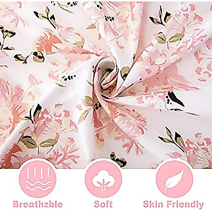 Little Grape Land Crib Sheets Girl 4 Pack, Baby Crib Sheets for Standard Crib & Toddler Mattress, Super Soft Breathable Crib Sheet Set for Girls, Pink Flowers/Elephant/Purple Unicorn/Solid Pink