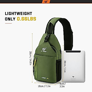 SKYSPER Sling Bag Crossbody Backpack - Chest Shoulder Cross Body Bag Travel Hiking Casual Daypack for Women Men(Armgreen)
