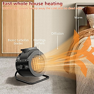 Space Heater, 2000W Electric Heater with Remote, Space Heaters for Indoor Use, 24Hrs Timer, 45° Adjustable, Overheat Protection, Intelligent Thermostat, Portable Heater for Office Bedroom Living Room