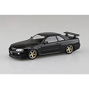 Aoshima Nissan R34 Skyline GTR Custom Wheel (Black Pearl) 1:32 Scale Model Kit