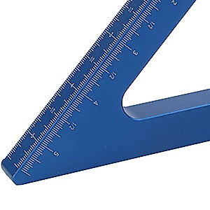 Garosa Carpenter Triangle Ruler 45 Degree Aluminum Alloy Angle Ruler Imperial Metric Scale Pocket Layout Square Woodworking Measuring Tool Blue