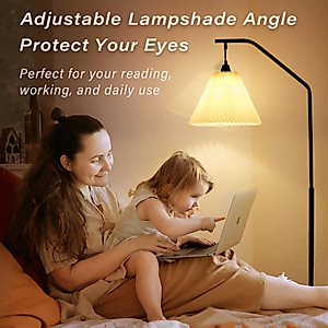 ArtCredit Arc Floor Lamp - 68.23in, Stylish Standing Lamp with Foot Switch, Lamps for Living Room, Bedroom, Office - 9W 2700K LED Bulb Included (Black)