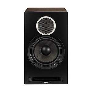 ELAC Debut Reference B6.2 Bookshelf Speakers - (Pair) Black Baffle, Walnut Cabinet