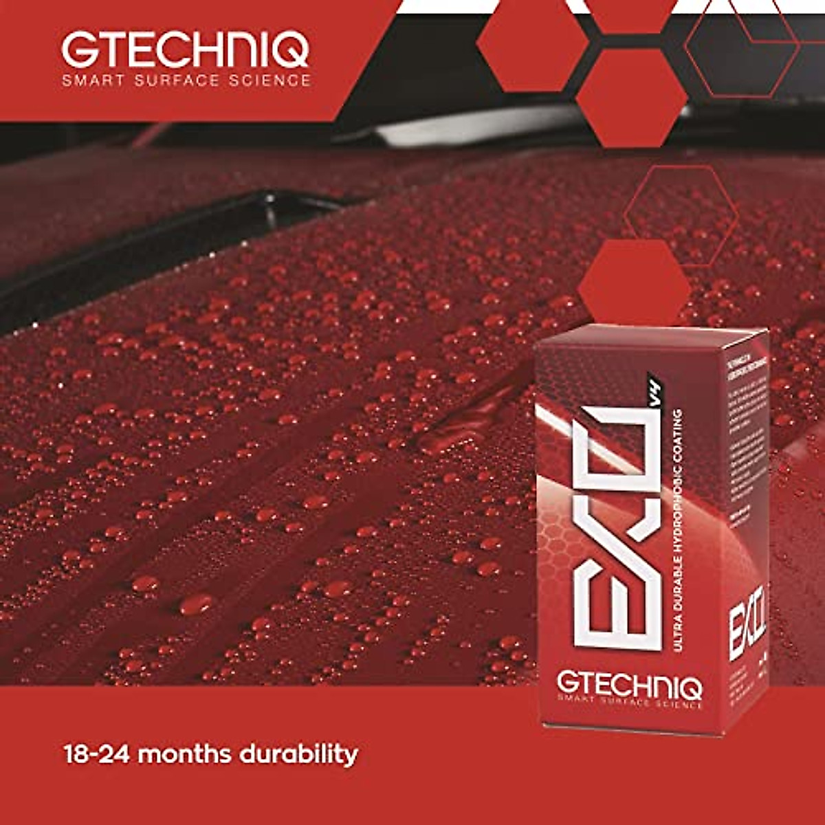 Gtechniq - EXO Ultra Durable Hydrophobic Coating v4 - Protect Your Paint, Add Gloss, Repel Contaminants, Resists Chemicals, Get Rid of Water-Spots (30 milliliters)