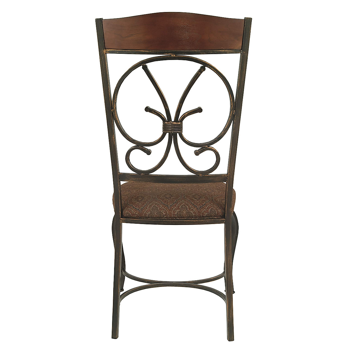 Signature Design by Ashley Glambrey Old World Dining Chair with Cushion, 4 Count,, 23.5"D x 19.75"W x 40.5"H, Brown