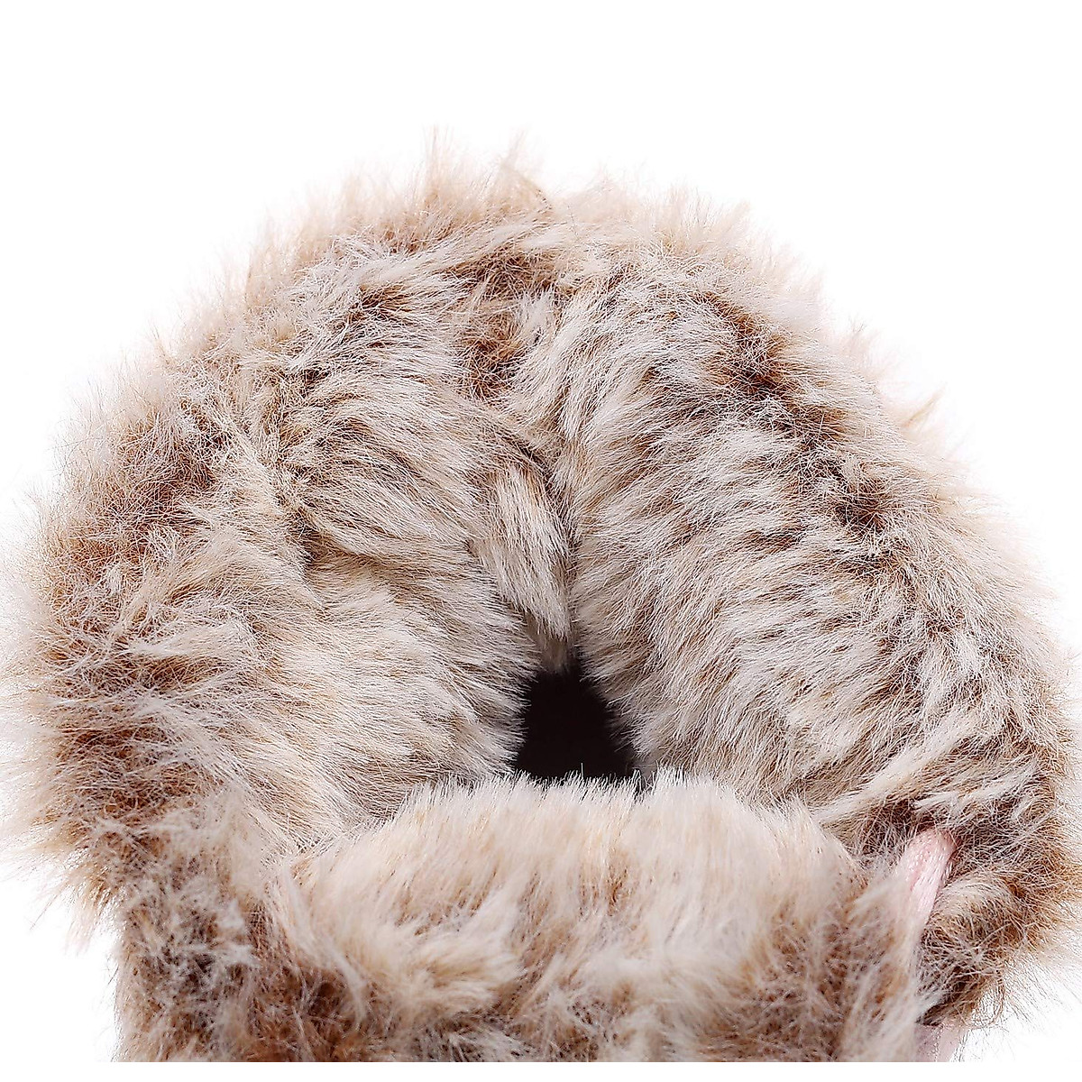 Bebila Winter Toddler Snow Boots - Lace up Baby Girls Boys Shoes Lace up Non-Skid Soft Sole Slippers Newborn Warm Ankle Fur Booties for Infant Newborn First-Walkers (0-3 Months, White)