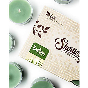 Bayberry Fir Premium Tealight Candles - Highly Scented with Essential Oils - 6 Green Tea Lights - Beautiful Candlelight - Made in The USA - Christmas & Holiday Collection