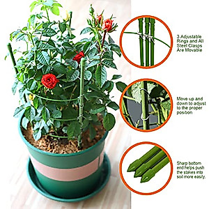 Tomato Cages, LEOBRO 3 Packs Plant Garden Stakes, Small Tomato Plant Support Cages for Garden, Metal Plant Support Trellis for Tomato Peony Flower Climbing Indoor Plants, 17.7" H