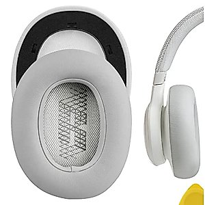 Geekria QuickFit Replacement Ear Pads for JBL Live 650 BTNC, Lifestyle E65BTNC, Duet NC, Live 660 NC Headphones Ear Cushions, Headset Earpads, Ear Cups Cover Repair Parts (Grey)