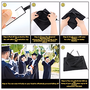 Nomanak Graduation Cap Headband - Secures Your Graduation Cap, Don't Change Your Hair, Unisex Headband for Graduation Cap, 4 Pack