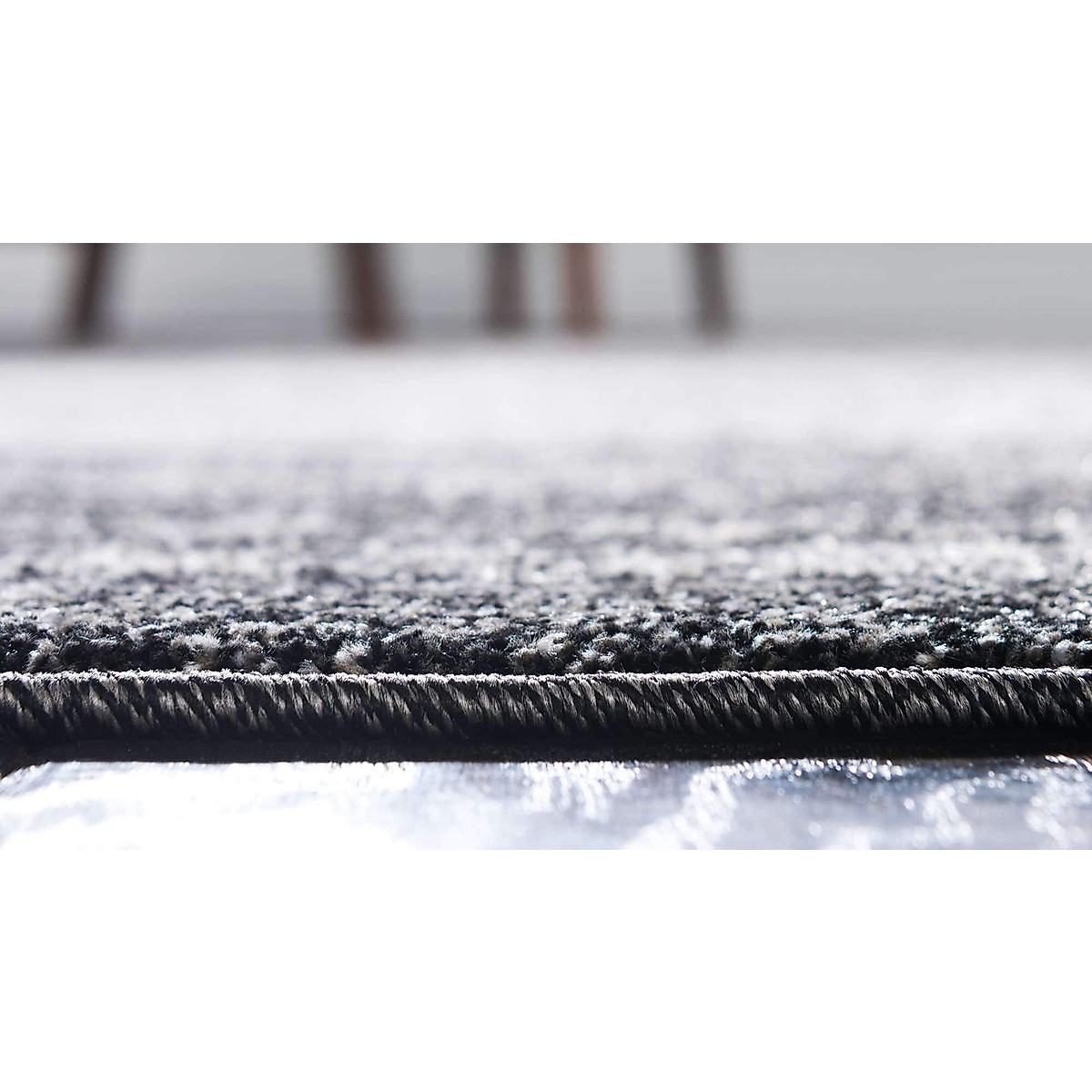 Unique Loom Del Mar Collection Area Rug - Lucille (9'x 12' Rectangle, Dark Gray/ Ivory)