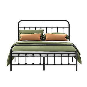 Kujielan Metal Bed Frame - Structurally Stable Heavy Duty Steel Slat Supported Full Bed Frames,No Box Spring Needed for Easy Removal and Transport…