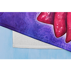 Pink Flower Print Hand Towel - Kitchen Towel - Bathroom Hand Towel - Cotton Terry Cloth - 15"x25"