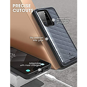 Galaxy S20 Ultra Case, Clayco [Argos Series] Premium Hybrid Protective Wallet Case for Samsung Galaxy S20 Ultra (Built-in Credit Card/ID Card Slot) (Black)