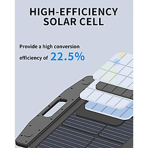 Solar Panel, Foldable Portable Solar Panel Battery Charger Kit with Adjustable Kickstand, Wire Storage Bag, MC4 Cable, IP67 Waterproof for Portable Power Station Camping Tent Home Off-Grid RV (200W)