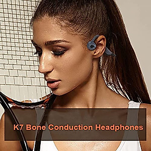 Wireless Bluetooth Headphones, Bone Conduction Headphones Compatible with Android iPhone, Waterproof Open Ear Earphones Swimming Headset Underwater Hi-Fi Stereo Sound for Gym Running, Grey