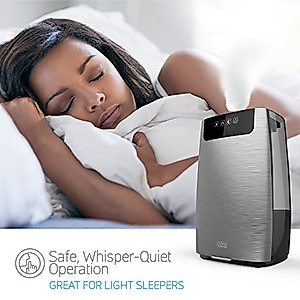 Pure Enrichment HumeXL Ultrasonic Cool Mist Humidifier - Large, Easy-to-Clean 5-Liter/1.3 Gallon Water Tank, Touch-Button Control, High/Low Mist, 2 Independent 360° Mist Nozzles and Night Mode