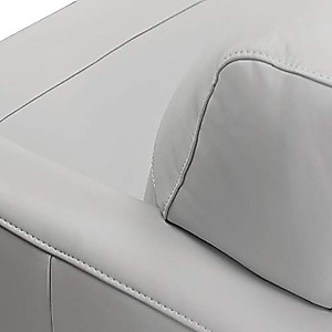 Armen Living Jedd Leather Sofa, Dove Grey