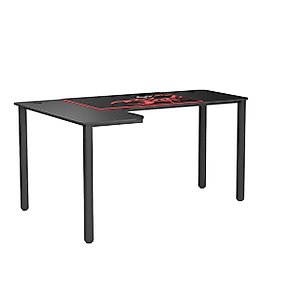 DESIGNA Gaming Desk 60",L-Shaped Computer Corner Desk with Large Mouse Pad,Ergonomic Gamer Table Workstation, Sturdy Metal Frame, Left Side Rustic Brown