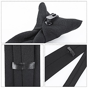 Aster Men's Clip on Ties Pre Tied Neckties Black Clip-on Tie Skinny Neck Tie for Wedding Office Graduation School Uniforms